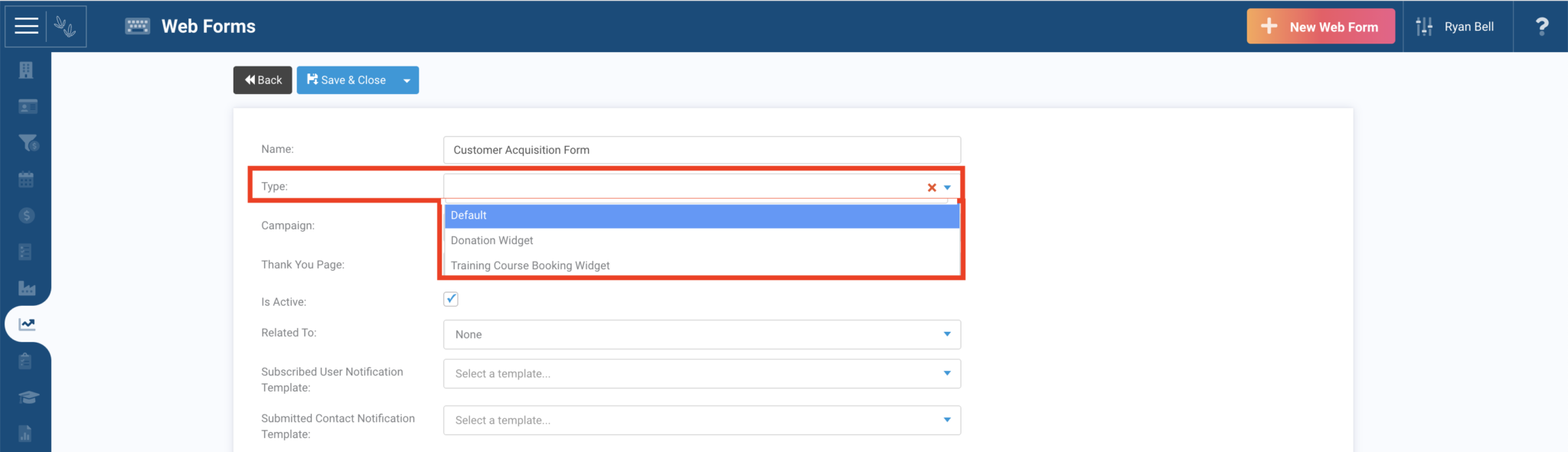 Creating a simple Web Form - General Help - Tall Emu CRM Australia