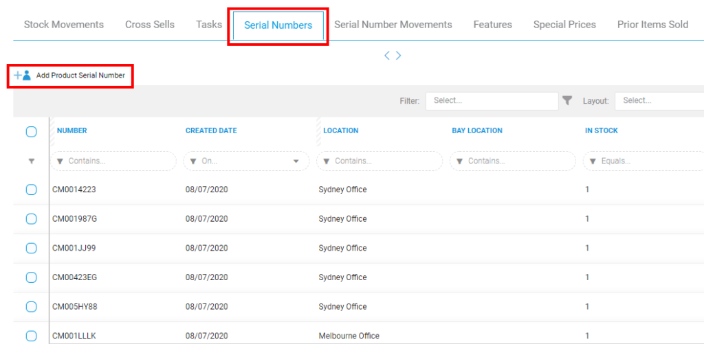 Serial Numbers - General Help - Tall Emu CRM + MYOB CRM Australia