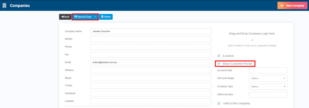 Customer Portal Admin - General Help - Tall Emu CRM + MYOB CRM Australia
