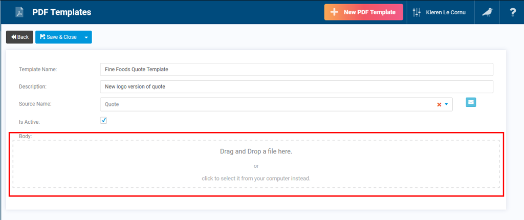 PDF Templates - General Help - the CRM CRM Australia