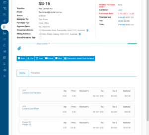 Working with Landed Costs - General Help - Tall Emu CRM + MYOB CRM ...