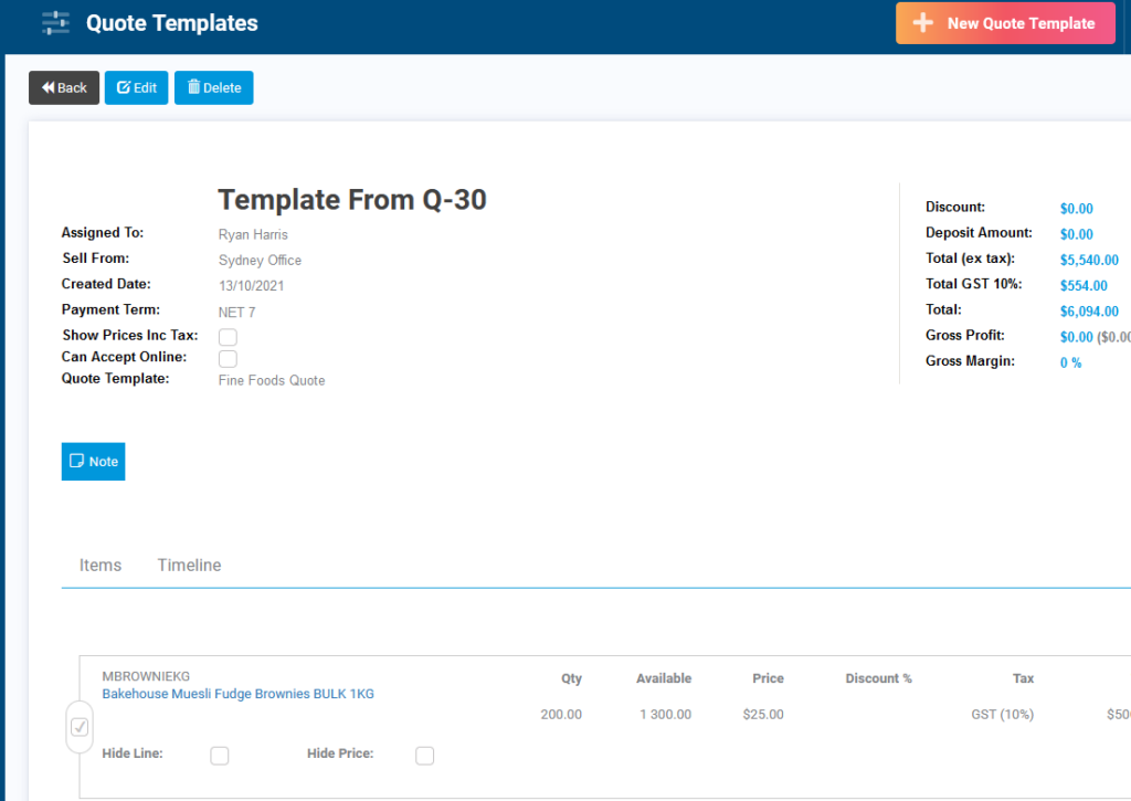 Quote Form Templates - General Help - the CRM CRM Australia