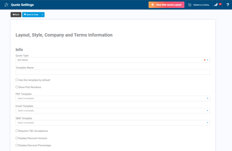 Set Up Web Quote Templates - General Help - Tall Emu CRM + MYOB CRM ...