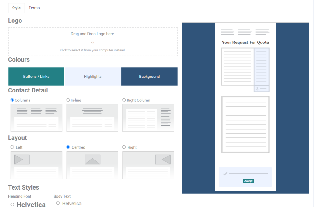 Set Up Web Request For Quote Templates - General Help - Tall Emu CRM