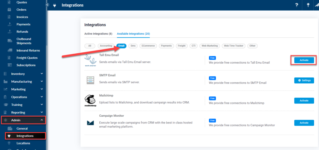 Setting Up Emails from CRM - General Help - the CRM CRM Australia