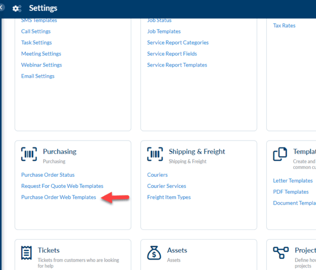 Set Up Web Purchase Order Templates - General Help - Tall Emu CRM ...