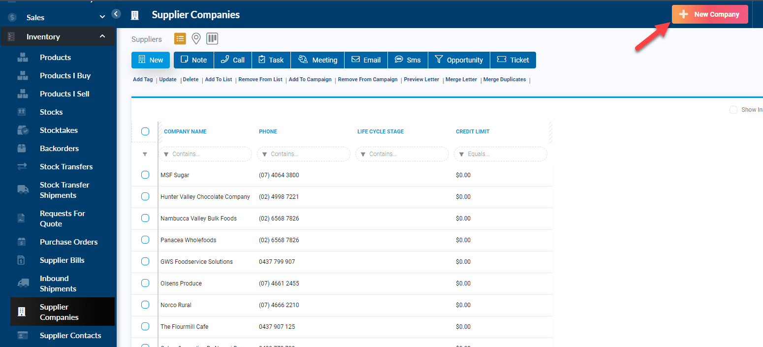 Suppliers - General Help - the CRM CRM Australia