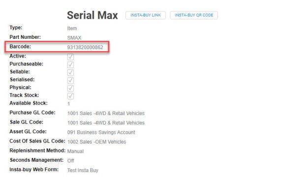 Barcodes - General Help - Tall Emu CRM + MYOB CRM Australia