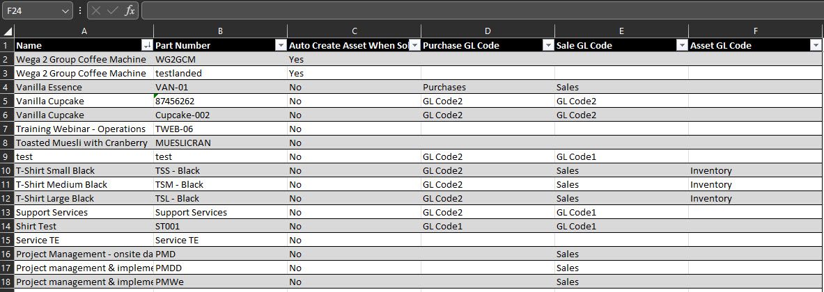 Importing & exporting Product data - General Help - Tall Emu CRM