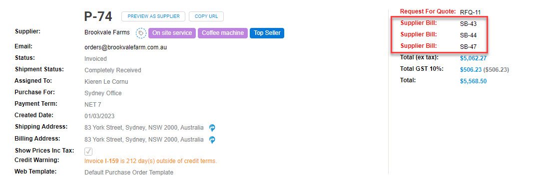 Purchase Orders - General Help - the CRM CRM Australia