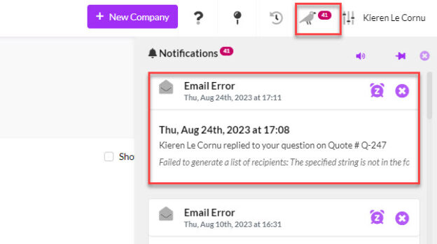 Resolving Email Errors - General Help - Tall Emu CRM