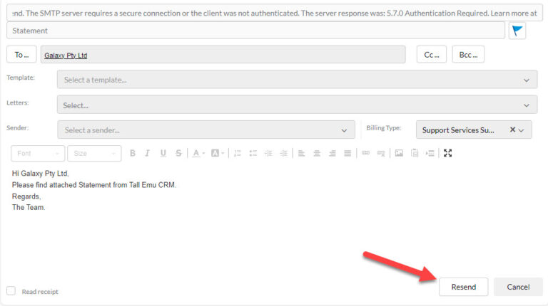 Resolving Email Errors - General Help - Tall Emu CRM