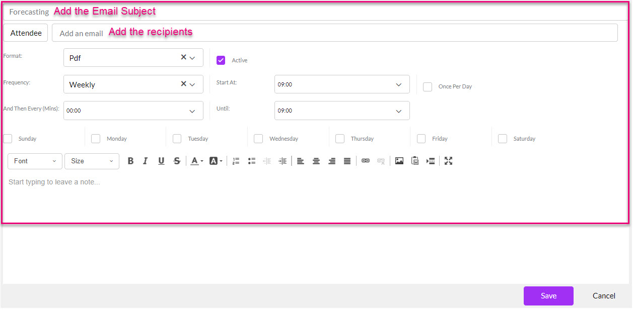 Scheduled Reports - General Help - Tall Emu CRM