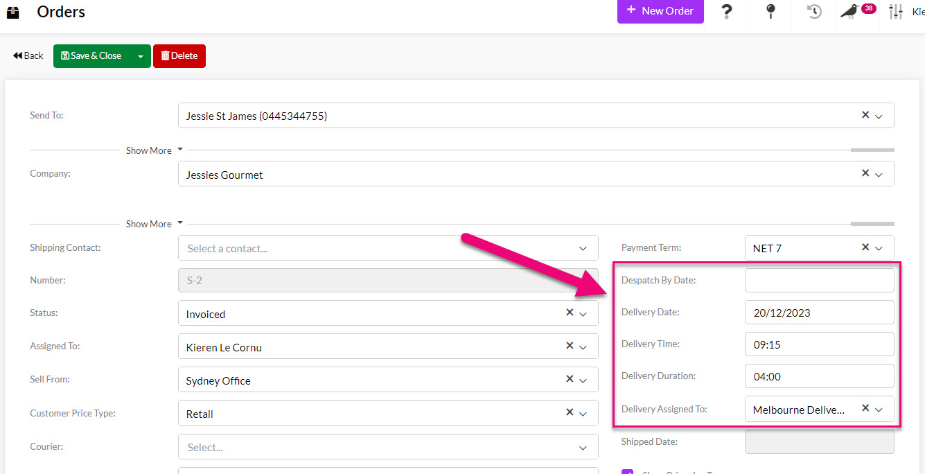 Managing your own deliveries - General Help - Tall Emu CRM