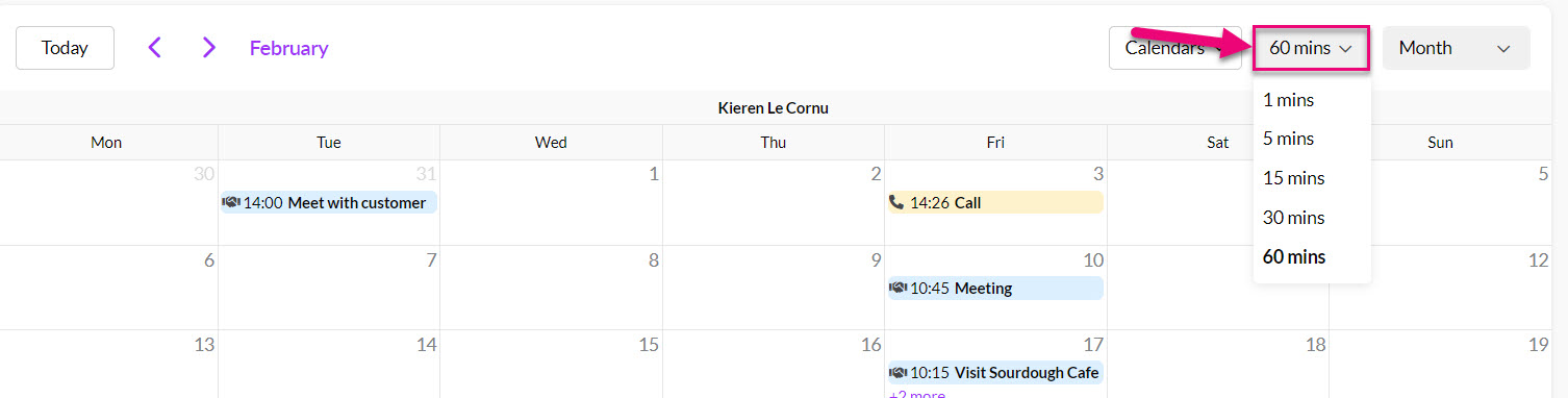 Calendar Settings - General Help - Tall Emu CRM