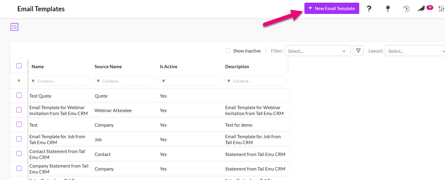 Creating Email Templates - General Help - Tall Emu CRM