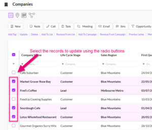 Bulk updating records - General Help - Tall Emu CRM