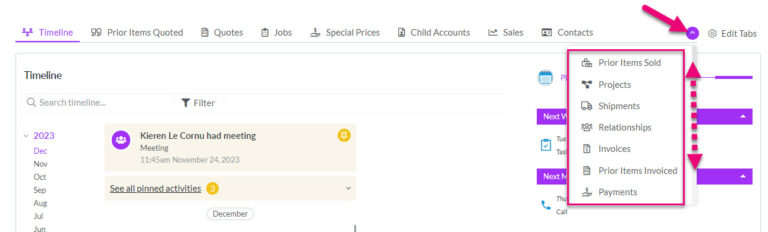 Record Tabs - General Help - Tall Emu CRM