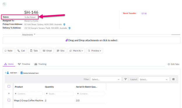 Stock Transfer Shipments - General Help - Tall Emu CRM