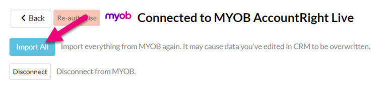 MYOB data sync settings - General Help - Tall Emu CRM + MYOB CRM Australia
