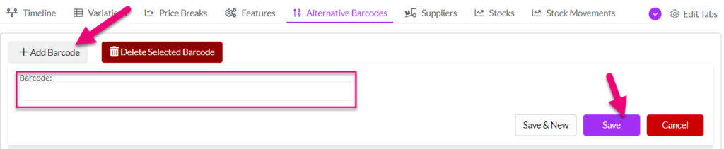 Barcodes - General Help - Tall Emu CRM