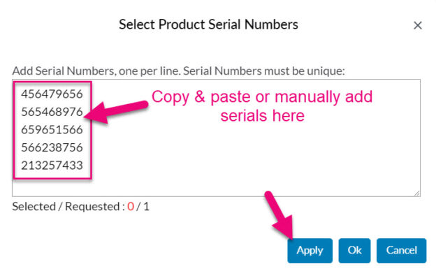 Serial Numbers - General Help - Tall Emu CRM