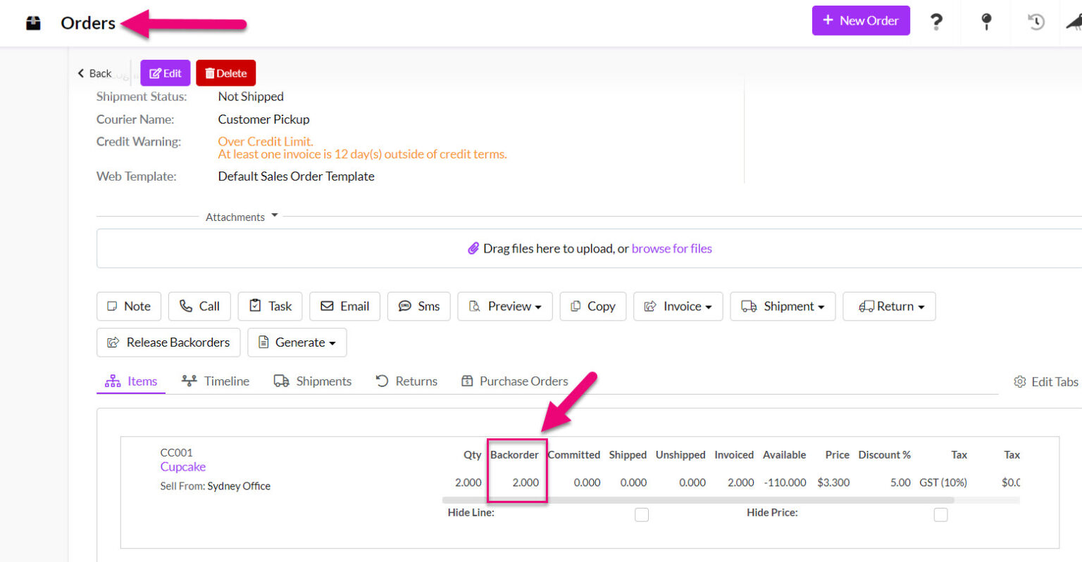Backorders - How to manage in the CRM