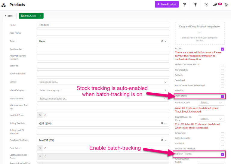 Product Batches - General Help - Tall Emu CRM