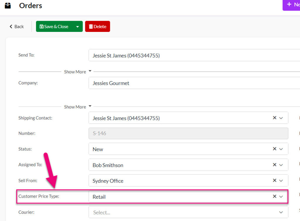 Different Price Types - General Help - Tall Emu CRM