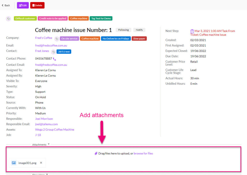 Tickets - General Help - Tall Emu CRM