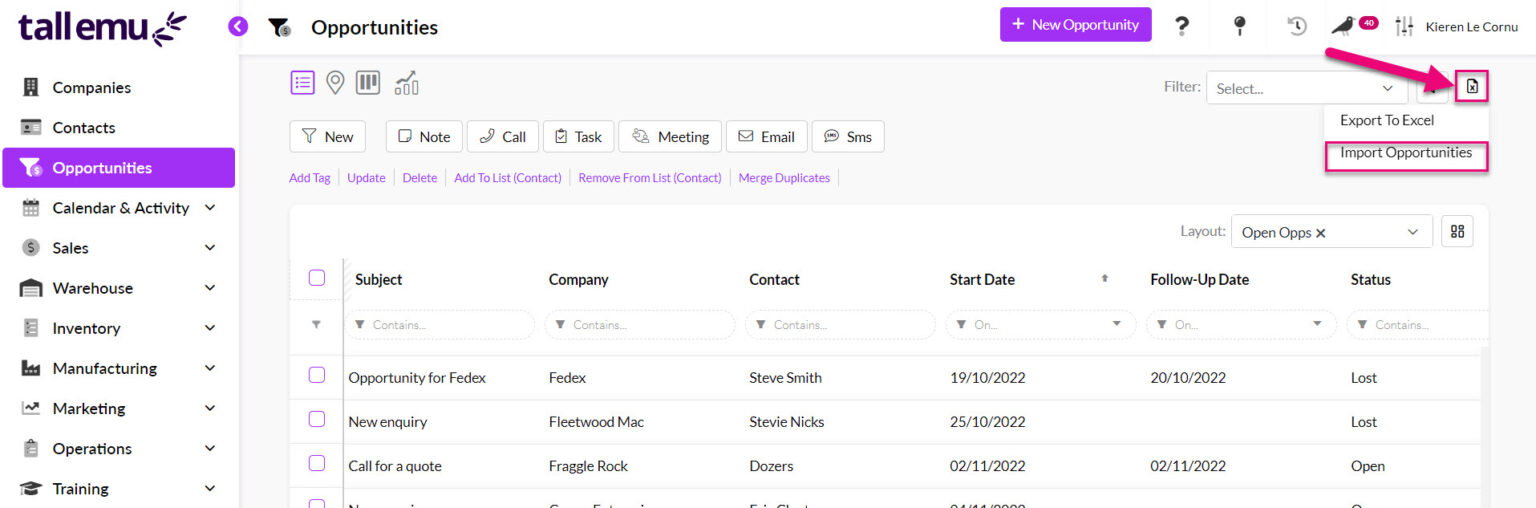 Setting up your Sales Pipeline - General Help - Tall Emu CRM