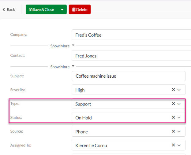 Ticket settings - General Help - Tall Emu CRM