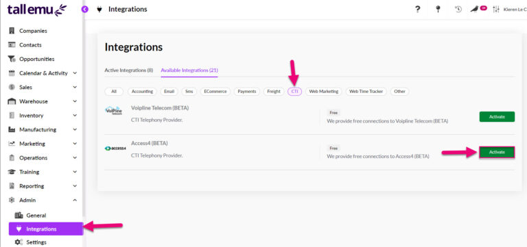 Access4 - General Help - Tall Emu CRM