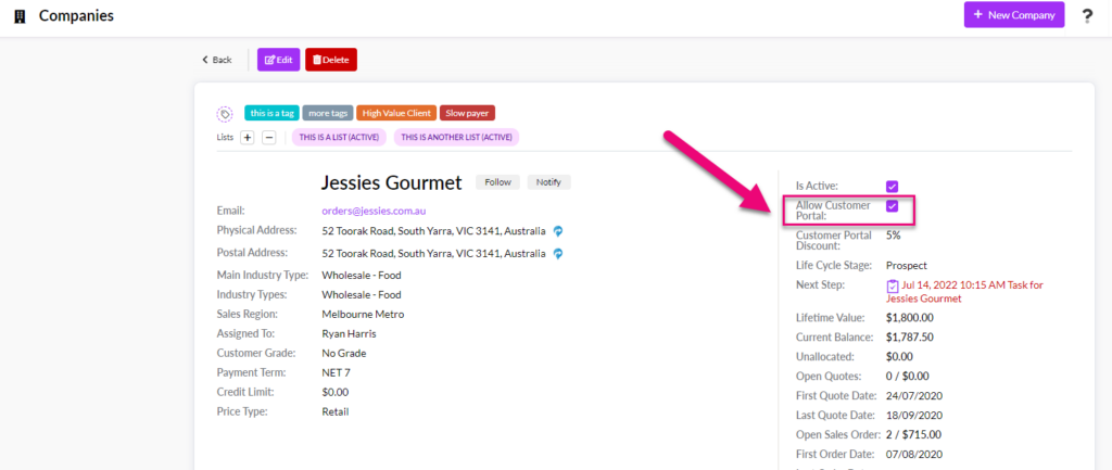 Customer Portal Admin - General Help - Tall Emu CRM